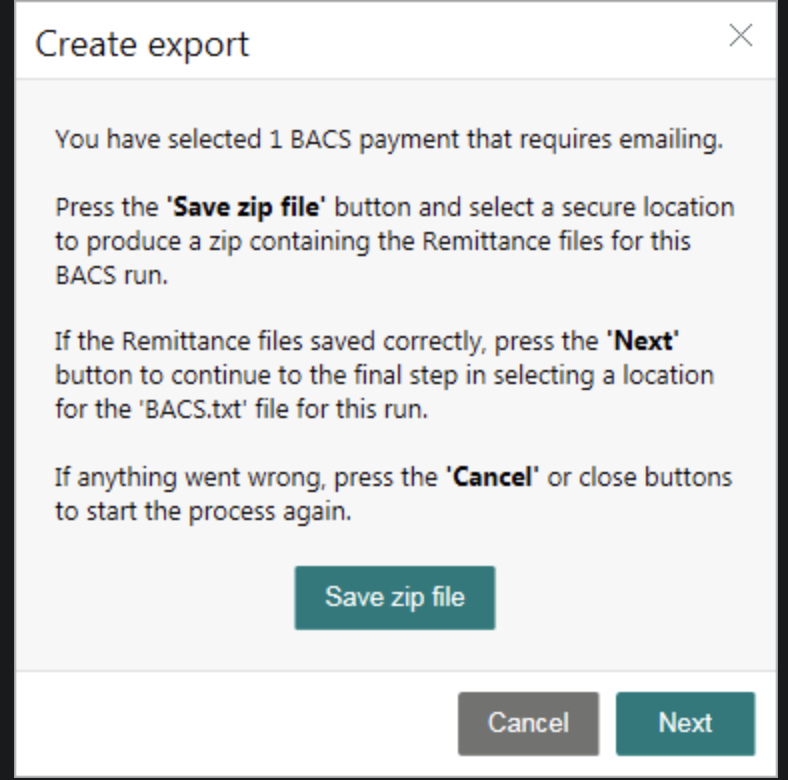 Create BACS export file – Arbor Finance