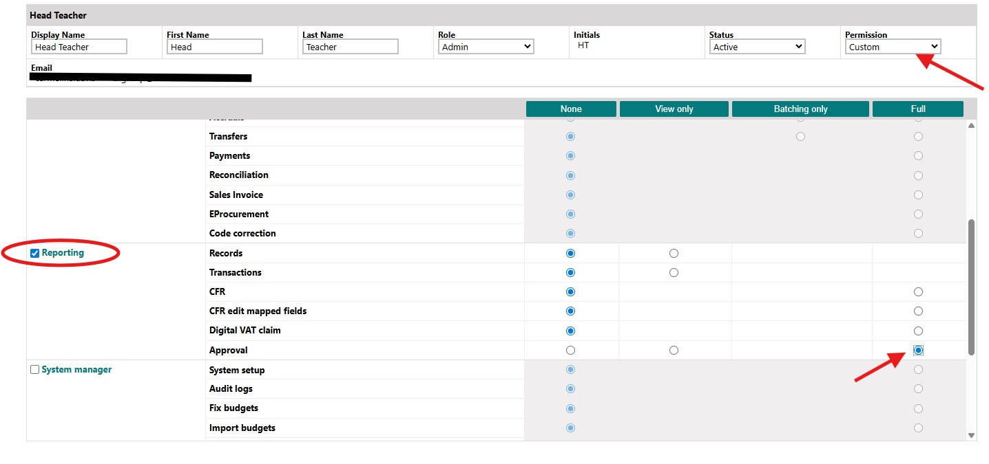 Managing user roles and permissions – Arbor Finance