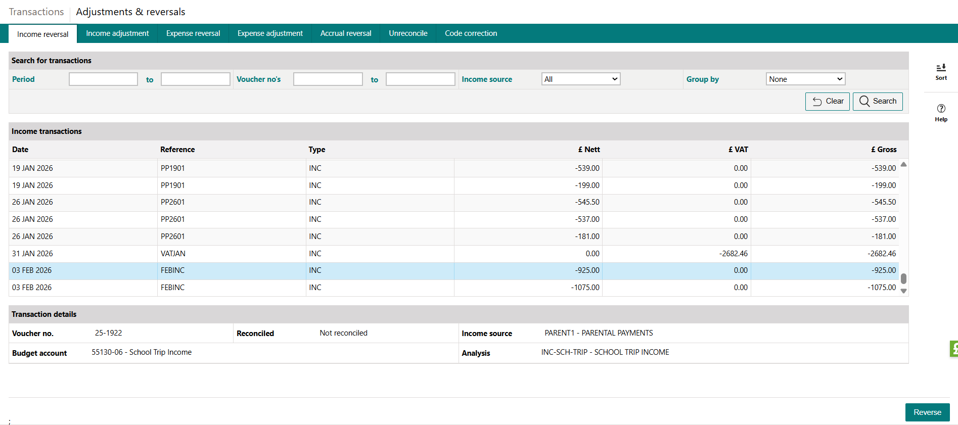 Income Reversal and Income Adjustment – Arbor Finance